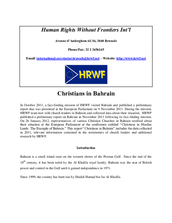 (PDF) Christians in Bahrain