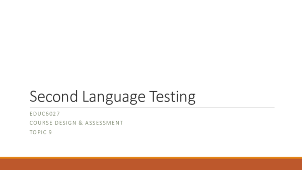 (PPT) EDUC6027: Language Course Design and Assessment (11): Assessment