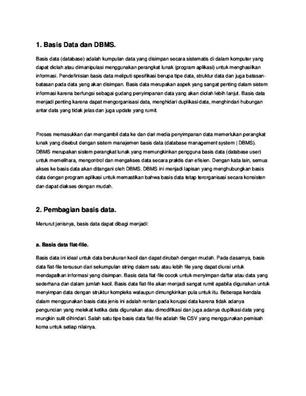 (DOC) Basis Data dan DBMS