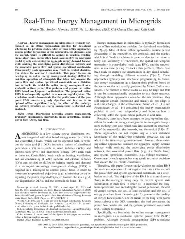 (PDF) Real-Time Energy Management in Microgrids