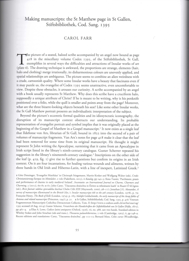 (PDF) Carol Farr 'Making Manuscripts: the St Matthew page in St Gallen ...
