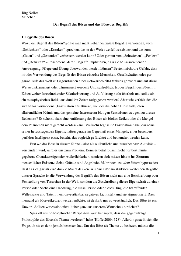 (PDF) Der Begriff des Bösen und das Böse des Begriffs