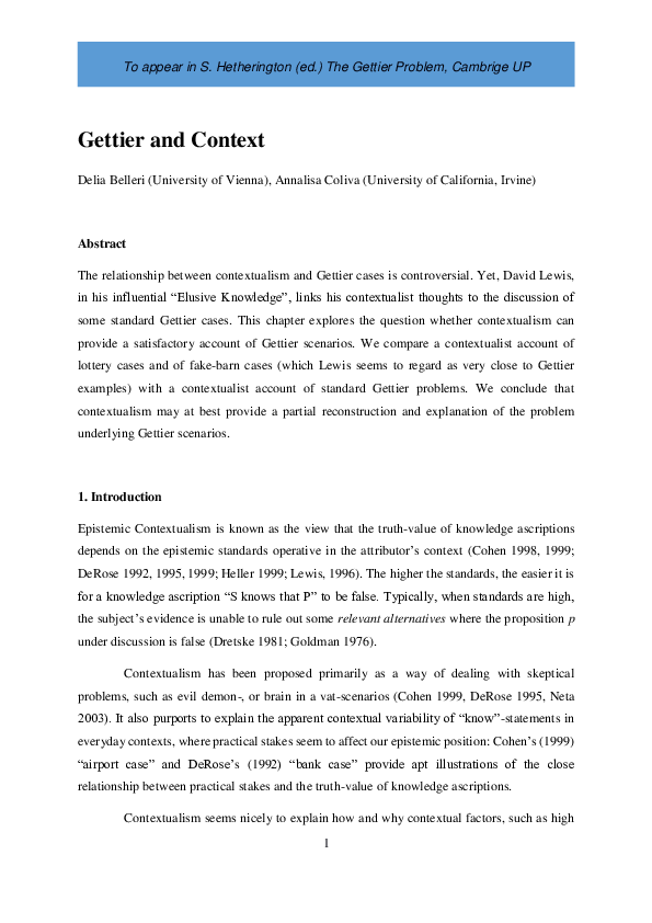 (DOC) Gettier and Context