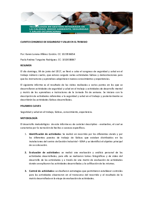 Pdf Cuarto Congreso De Seguridad Y Salud En El Trabajo