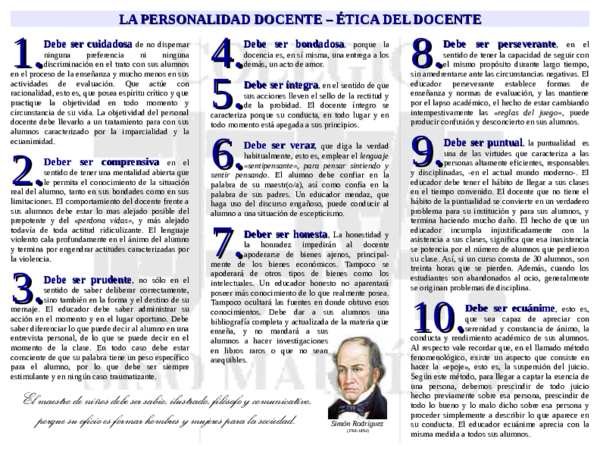 (PDF) LA PERSONALIDAD DOCENTE – ÉTICA DEL DOCENTE LA PERSONALIDAD DOCENTE – ÉTICA DEL DOCENTE