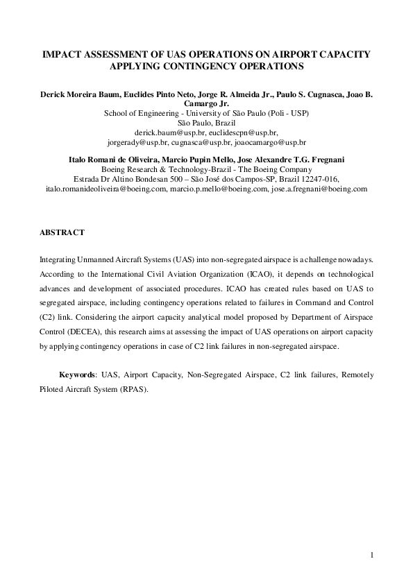 (PDF) IMPACT ASSESSMENT OF UAS OPERATIONS ON AIRPORT CAPACITY APPLYING ...