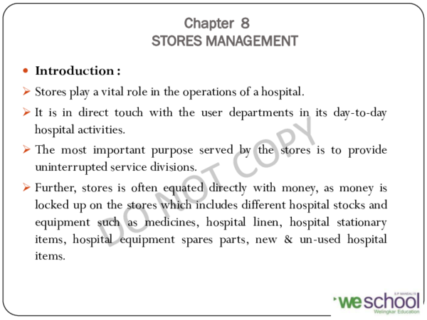 (PDF) Chapter 8 STORES MANAGEMENT