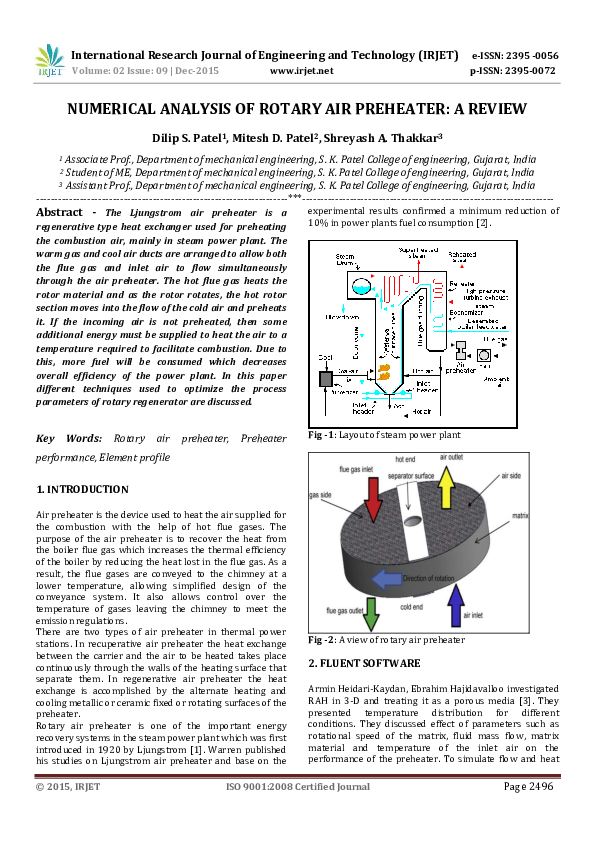 (PDF) NUMERICAL ANALYSIS OF ROTARY AIR PREHEATER: A REVIEW