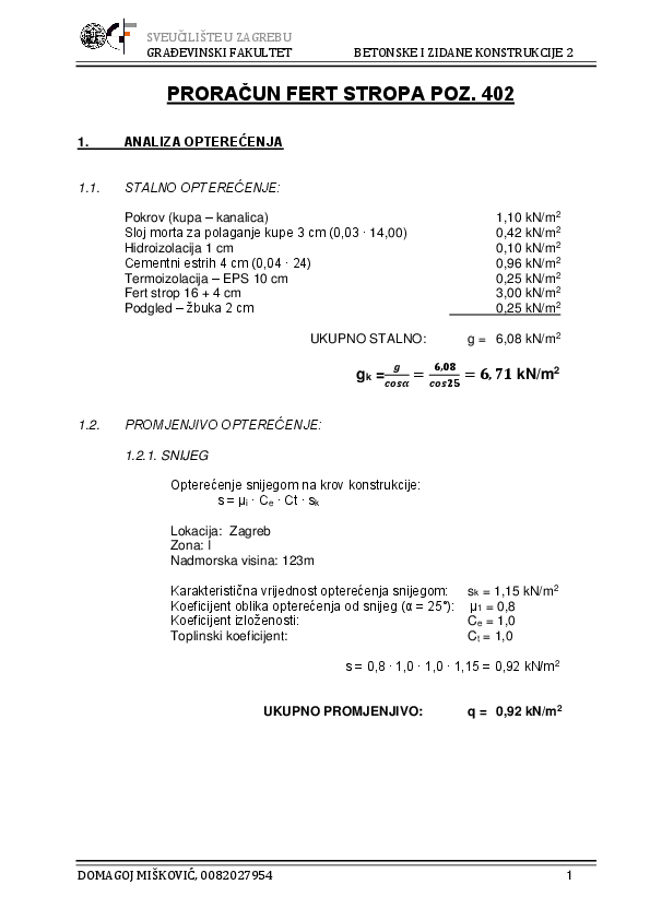 (DOC) PRORAČUN FERT STROPA POZ. 402