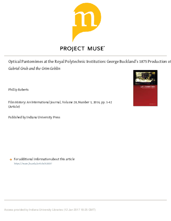 (PDF) Optical Pantomimes at the Royal Polytechnic Institution: George ...