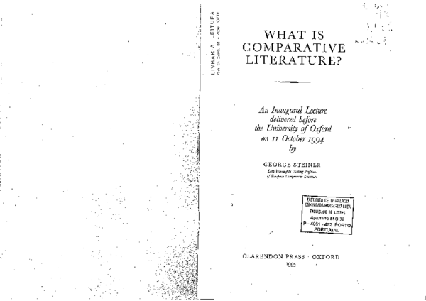 (PDF) What is comparative literature