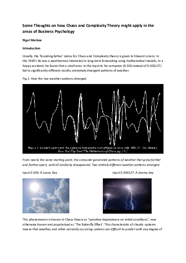 (DOC) Some Thoughts on how Chaos and Complexity Theory might apply in ...