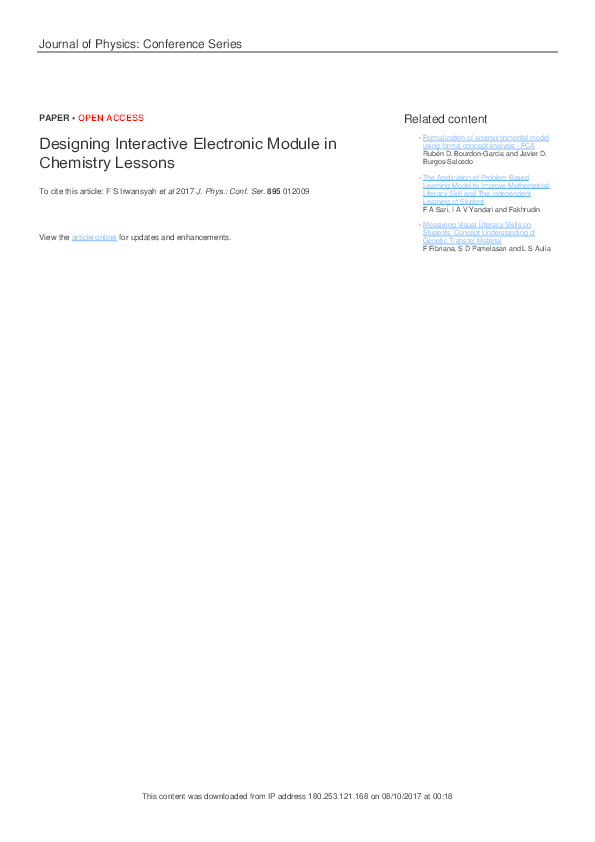 (PDF) Designing Interactive Electronic Module in Chemistry Lessons