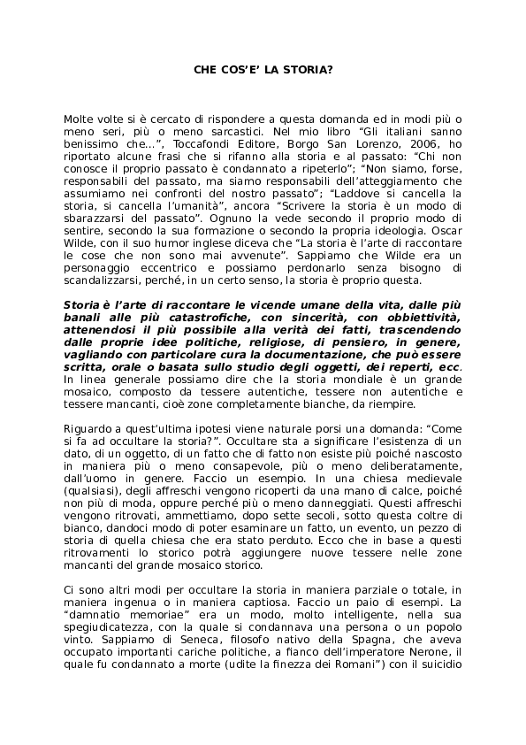 CHE COS'E' LA STORIA | Paolo Campidori - Academia.edu