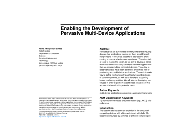 (PDF) Enabling the Development of Pervasive Multi-Device Applications