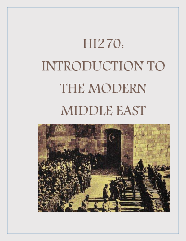 (PDF) HI270: Introduction to the Modern Middle East