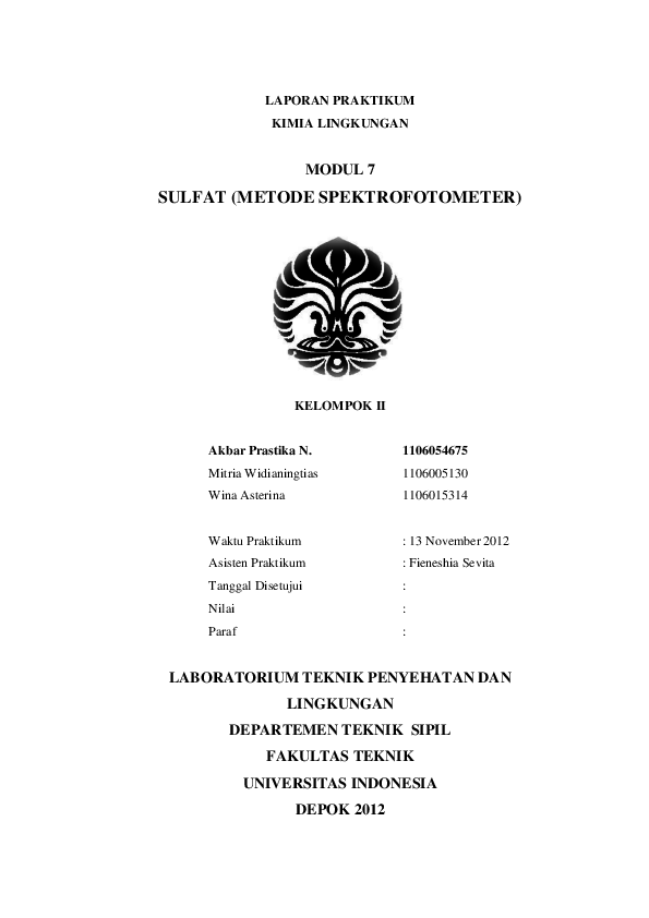 (DOC) SULFAT (METODE SPEKTROFOTOMETER