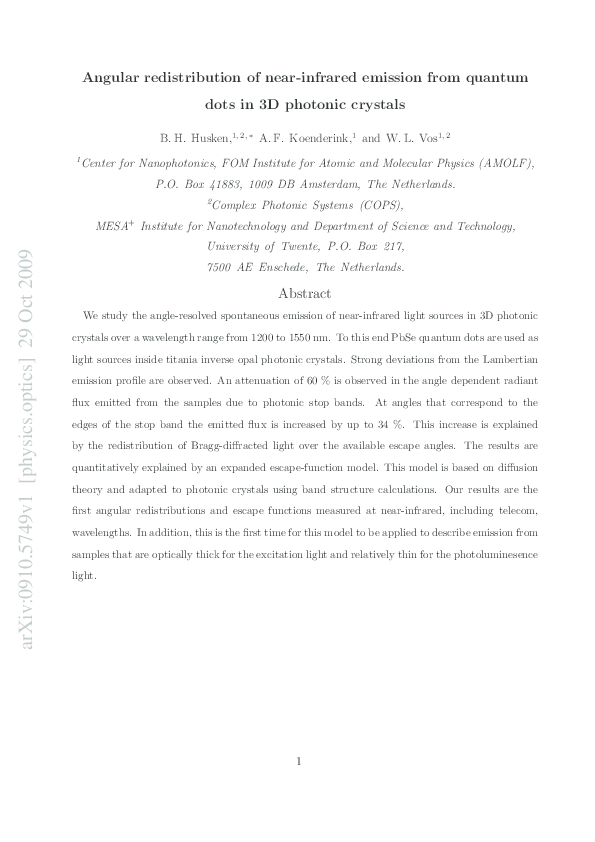 (PDF) Enhanced emission from fcc fluorescent photonic crystals | Jason Slinker - Academia.edu