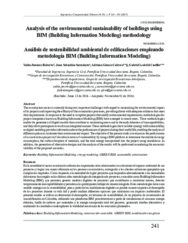 (PDF) Analysis of the environmental sustainability of buildings using ...