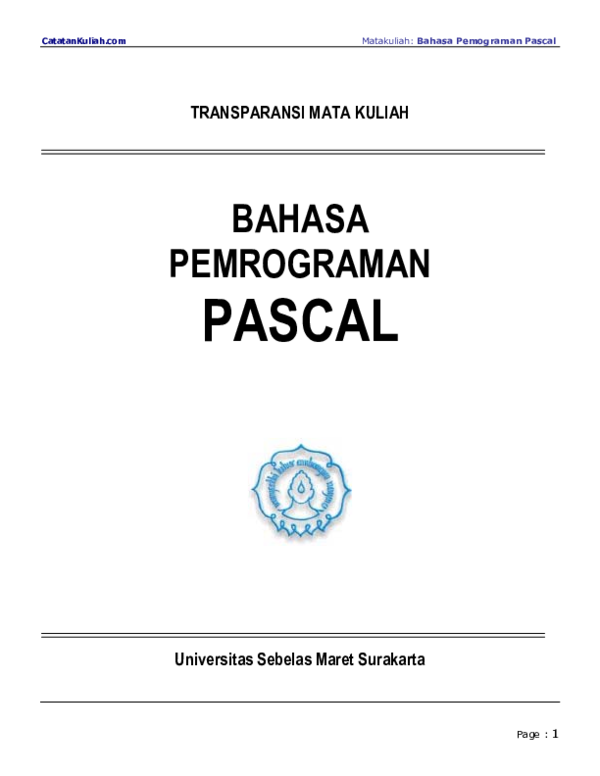 (PDF) MATERI KULIAH BAHASA PEMROGRAMAN (PASCAL