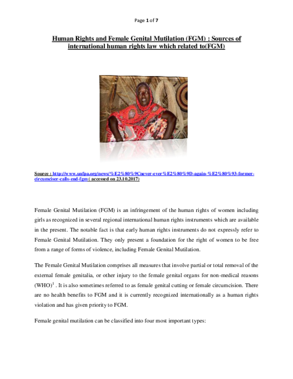 (DOC) Human Rights and Female Genital Mutilation (FGM) : Sources of ...