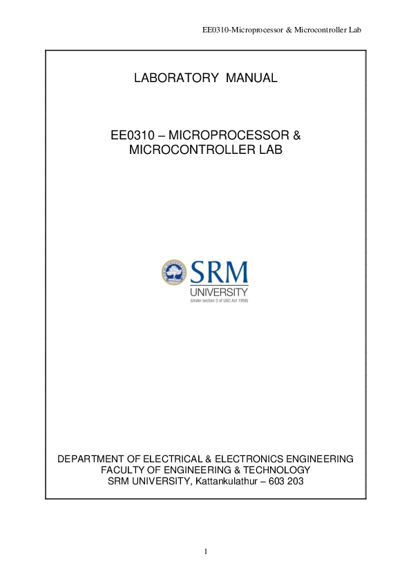 (PDF) EE0310-Microprocessor & Microcontroller Lab | anika pandya - Academia.edu