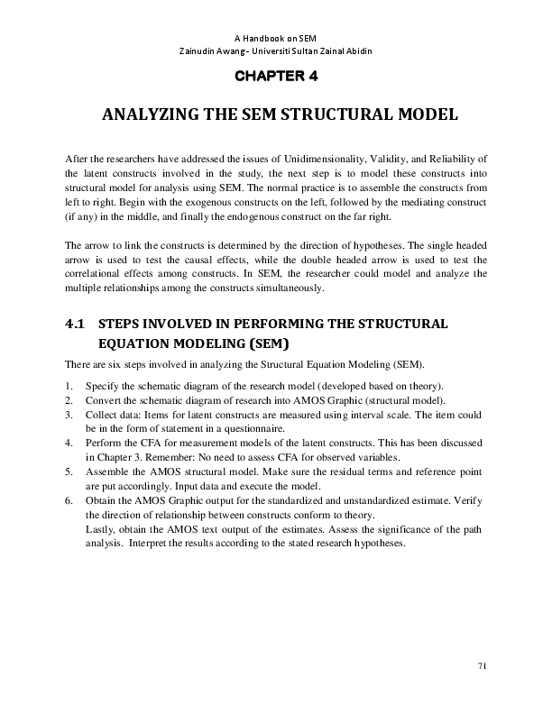 (PDF) A Handbook on SEM Zainudin Awang -Universiti Sultan Zainal Abidin ...