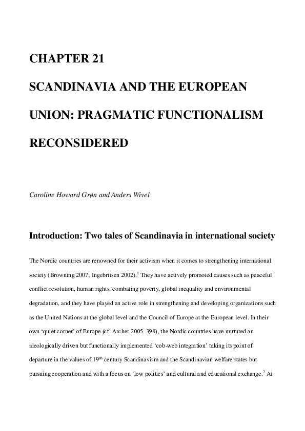 (PDF) CHAPTER 21 SCANDINAVIA AND THE EUROPEAN UNION: PRAGMATIC ...