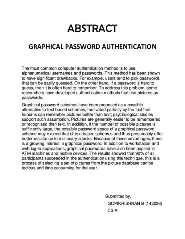 (DOC) ABSTRACT GRAPHICAL PASSWORD AUTHENTICATION
