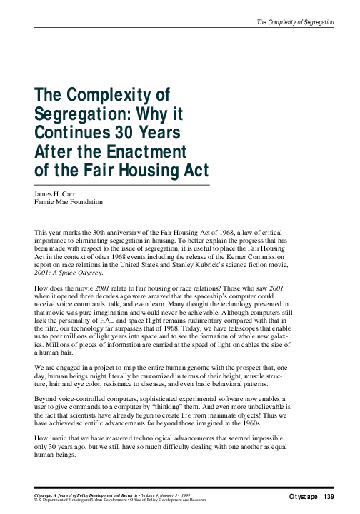 (PDF) The Complexity of Segregation: Why it Continues 30 Years After ...