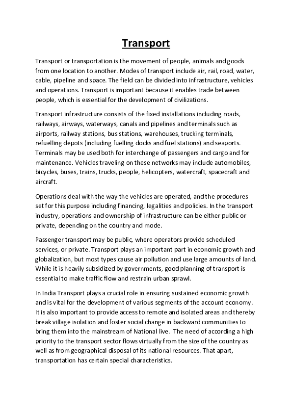 (DOC) Transport assignment