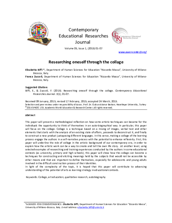 (PDF) Researching oneself through the collage