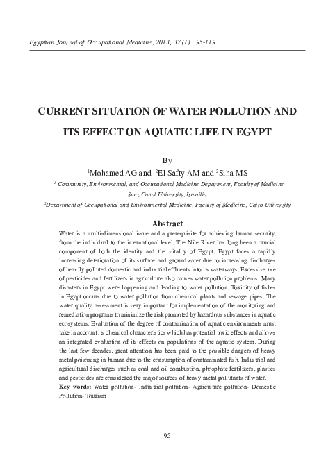 (PDF) CURRENT SITUATION OF WATER POLLUTION AND ITS EFFECT ON AQUATIC ...