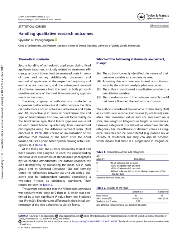(PDF) Handling qualitative research outcomes