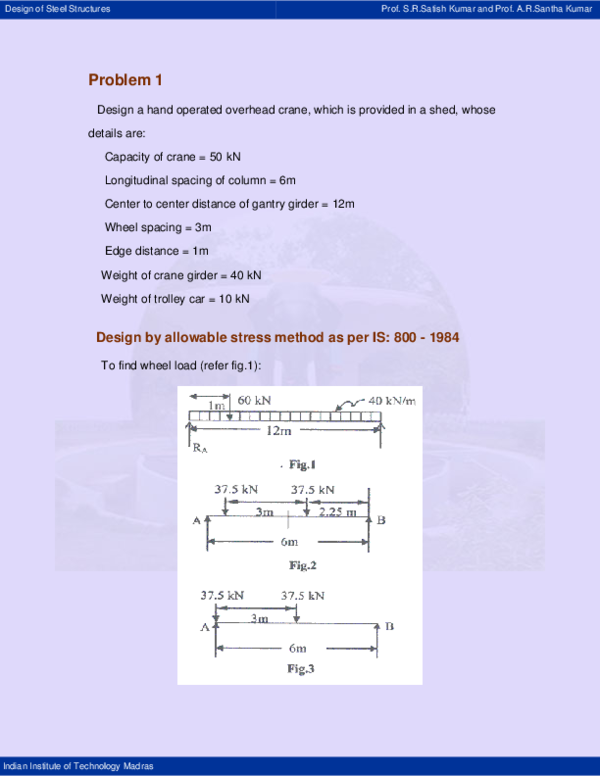 (PDF) Design of Steel Structures Problem 1