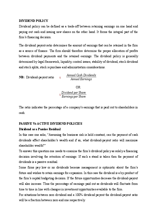 (DOC) DIVIDEND POLICY