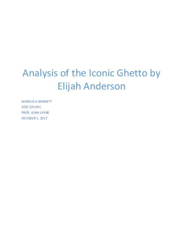 (DOC) Analysis of the Iconic Ghetto