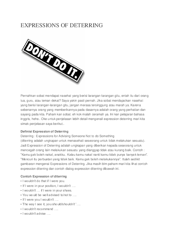 (DOC) EXPRESSIONS OF DETERRING