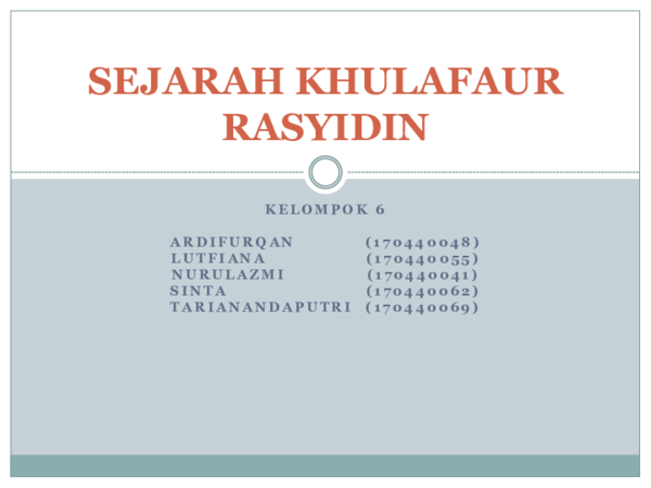 (PPT) SEJARAH KHULAFAUR RASYIDIN ppt