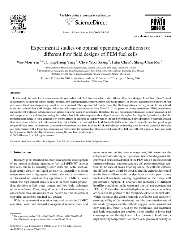 (PDF) Experimental studies on optimal operating conditions for ...