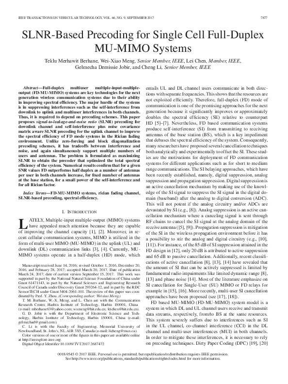 (PDF) SLNR-Based Precoding for Single Cell Full-Duplex MU-MIMO Systems | Demissie Jobir Gelmecha ...
