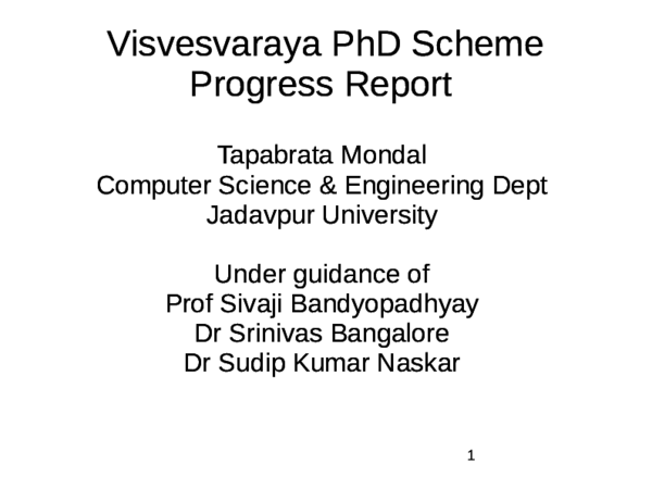 (PDF) Visvesvaraya PhD Scheme Progress Report