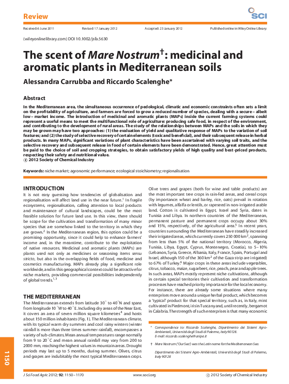 (PDF) Medicinal and Aromatic Plants in Mediterranean Soils