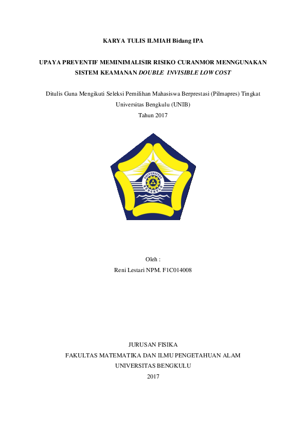 (DOC) KARYA TULIS ILMIAH Bidang IPA