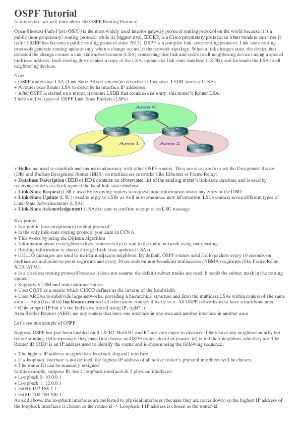 (DOC) OSPF Tutorial
