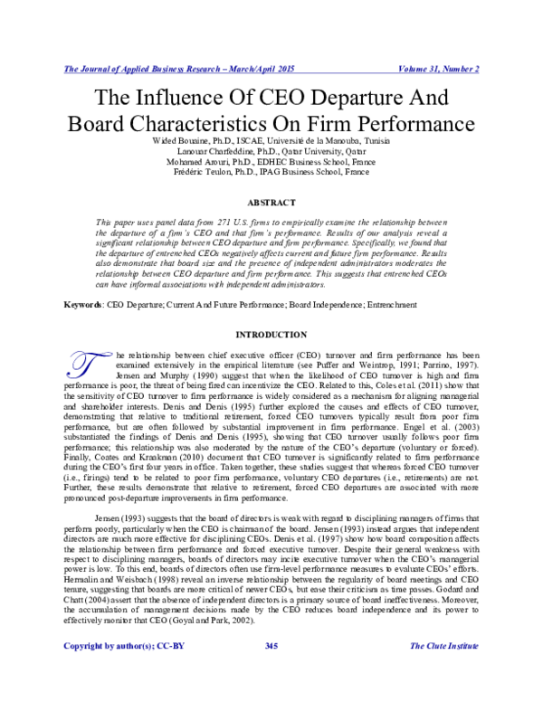 (PDF) The effect of CEO pay deviations on CEO withdrawal, firm size, and firm profits | Eric ...