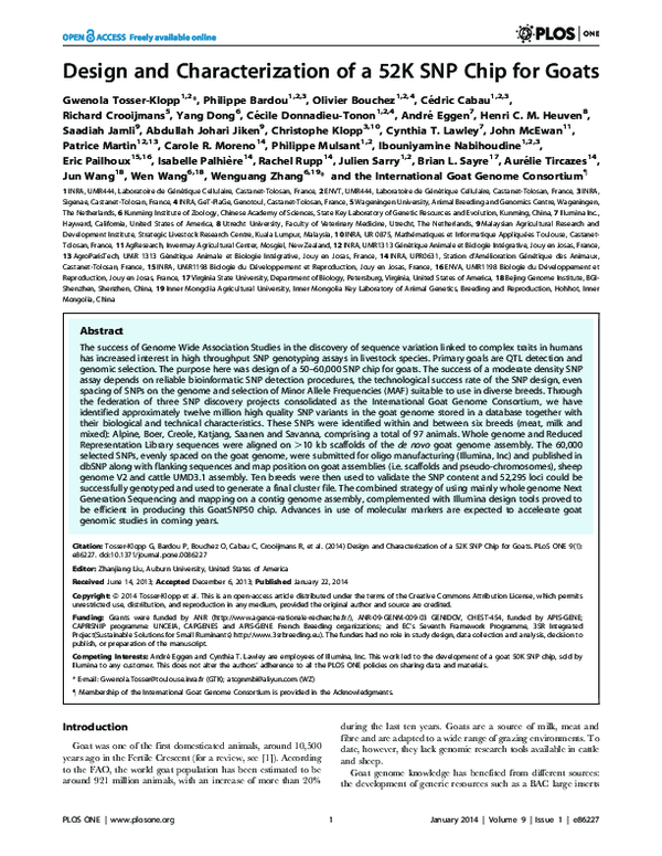 (PDF) Design and Characterization of a 52K SNP Chip for Goats