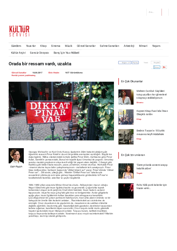 (PDF) Born to be an artist : in memoriam to Pinar Kutat | Ekin Akalın - Academia.edu