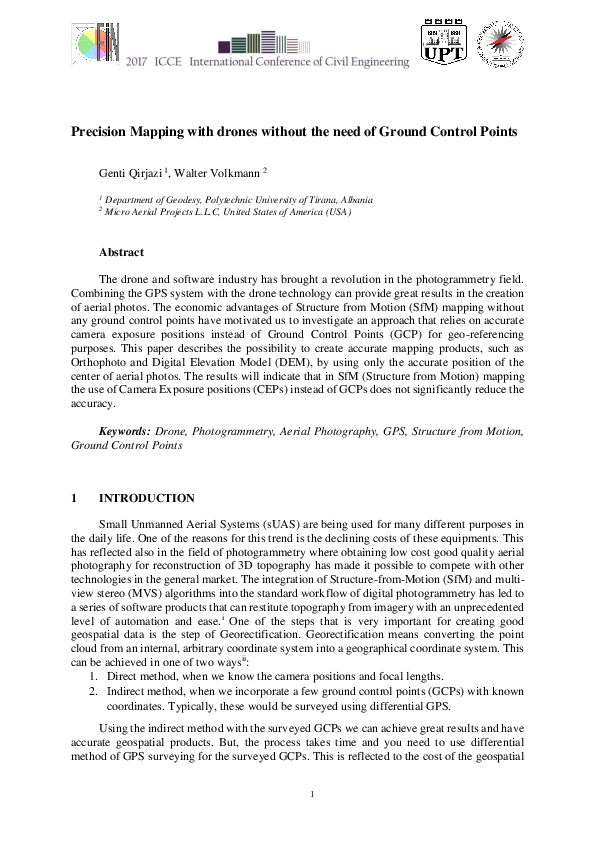 (DOC) Precision Mapping with drones without the need of Ground Control Points