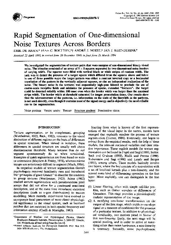 (PDF) Rapid segmentation of one-dimensional noise textures across borders